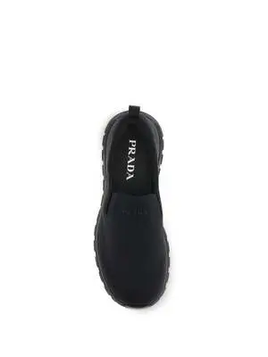 Prada Jersey Slip-on Sneakers - Black