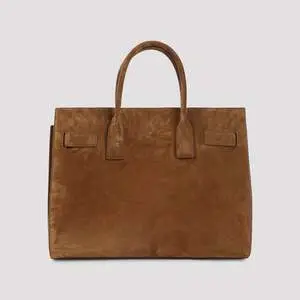 Saint Laurent Sac De Jour Suede Handbag - Brown