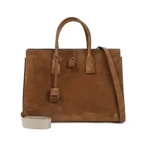Saint Laurent Sac De Jour Suede Handbag - Brown