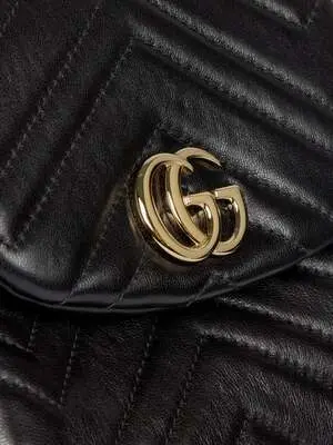 Gucci Gg Marmont Mini Quilted Leather Backpack - Black