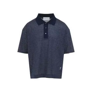Ami Striped Boxy Fit Polo