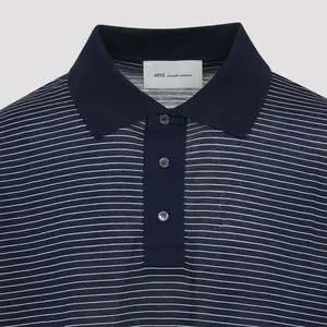 Ami Striped Boxy Fit Polo