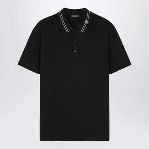Versace Polo Shirt With Medusa Embroidery - Black