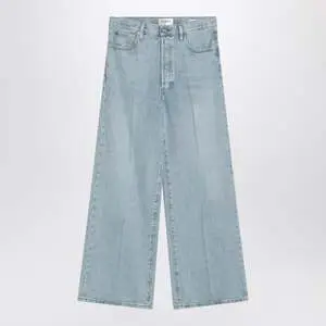 FRAME Low Baggy Wide Leg Jeans In Organic Denim - Blue