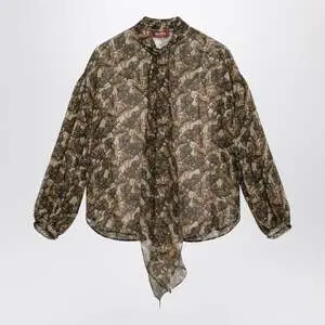 Max Mara Printed Silk Chiffon Blouse - Multicolor