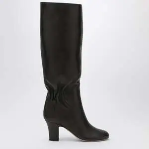 FERRAGAMO Ruched Leather Boots - Brown