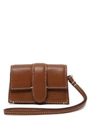 Jacquemus Le Porte Bambino Leather Pouch With Contrast Stitching And Debossed Logo - Multicolor
