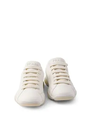 Prada Leather Lace-up Sneakers