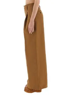 Chloé Wide Leg Cotton Trousers