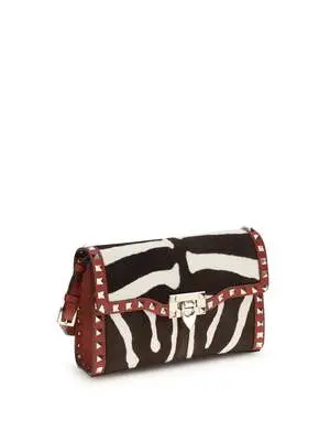 Valentino Garavani Zebra-print Studded Shoulder Bag - Multicolor