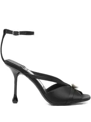 JIMMY CHOO Jimmy Choo Siva 95 Satin Sandals With Pearl Embellishment Multicolor