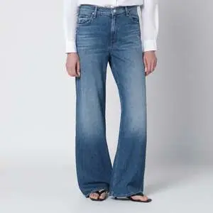 MOTHER Hit Shuffle Washed Wide-leg Jeans - Blue