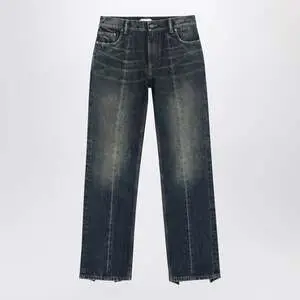 Versace Washed Regular-fit Cotton Jeans In Dark Denim
