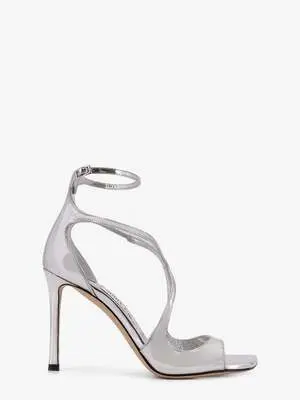 JIMMY CHOO Azia 95 Strappy Stiletto Sandals - Silver