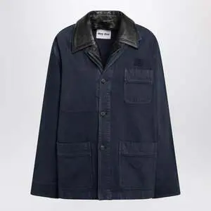 Miu Miu Gabardine And Leather Jacket
