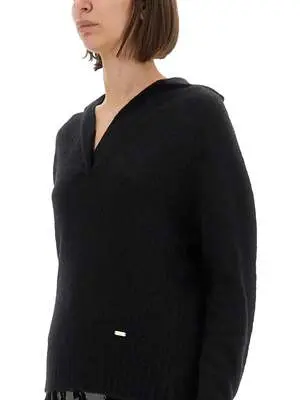 TOM FORD Cashmere And Silk Long Sleeve Polo Shirt - Black