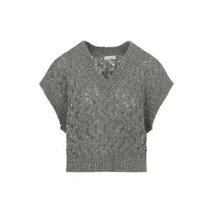 Brunello Cucinelli V-neckline Sweater With Mini Sequins