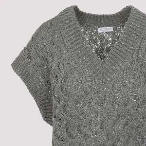 Brunello Cucinelli V-neckline Sweater With Mini Sequins