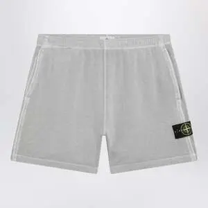 Stone Island Cotton Fleece Jogger Shorts - Gray