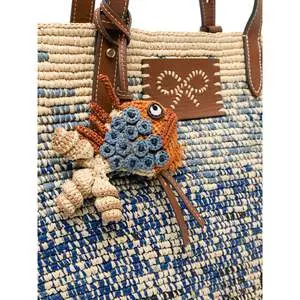 ANYA HINDMARCH Raffia Tote Bag With Ombré Effect - Blue