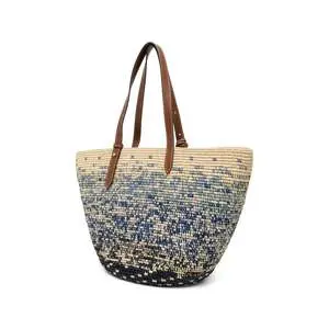 ANYA HINDMARCH Raffia Tote Bag With Ombré Effect - Blue