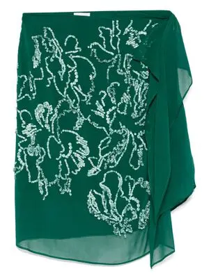 Dries Van Noten Embroidered Draped Skirt