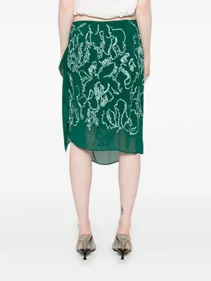 Dries Van Noten Embroidered Draped Skirt