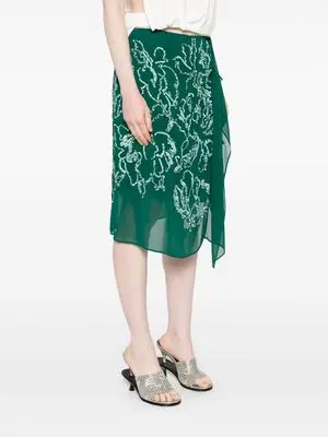Dries Van Noten Embroidered Draped Skirt