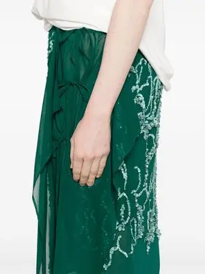 Dries Van Noten Embroidered Draped Skirt