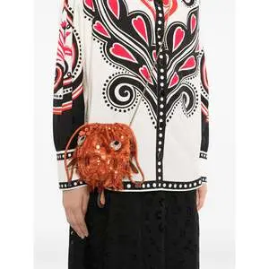 ANYA HINDMARCH Embellished Sequin Bucket Bag - Orange