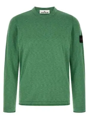 Stone Island 5100052 Shaved Cotton And Nylon Blend Crew Neck Sweater - Green