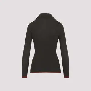 Gucci Ribbed Cashmere Polo With Web Detail