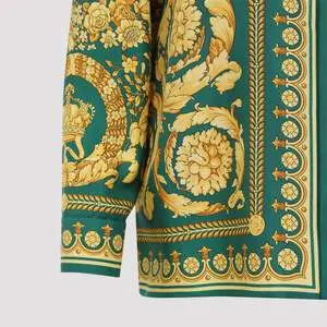 Versace Formal Shirt With Signature Design - Green