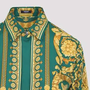 Versace Formal Shirt With Signature Design - Green