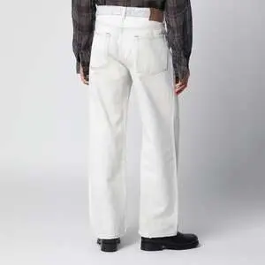 Our Legacy Third Cut Relaxed-fit Jeans In Beige Cotton Denim