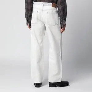 Our Legacy Third Cut Relaxed-fit Jeans In Beige Cotton Denim - White