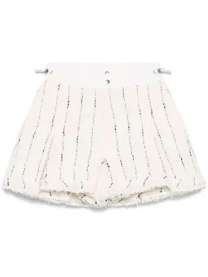 Sacai Tweed Shorts With Striped Detail - Multicolor