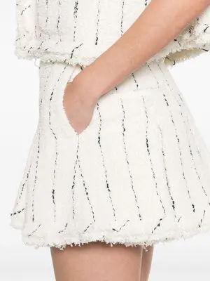 Sacai Tweed Shorts With Striped Detail - Multicolor