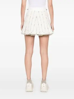 Sacai Tweed Shorts With Striped Detail - Multicolor