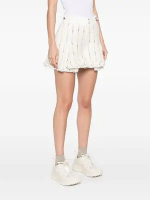 Sacai Tweed Shorts With Striped Detail - Multicolor