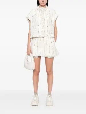Sacai Tweed Shorts With Striped Detail - Multicolor