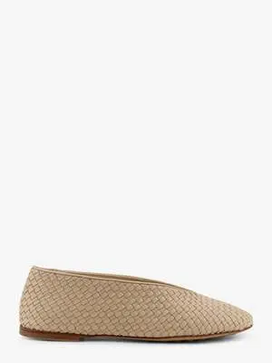 Bottega Veneta BOTTEGA VENETA Beige Intrecciato Flat Leather Ballerinas Multicolor
