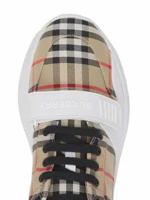 Burberry Vintage Check-pattern Sneakers With Leather Trim - Multicolor