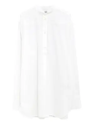 TOTEME Organic Cotton Band Collar Shirt - Multicolor