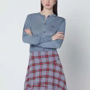 VIVIENNE WESTWOOD Cropped Wool And Silk Cardigan - Blue