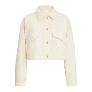 Brunello Cucinelli Ivory Embellished Cotton Jacket - Cream