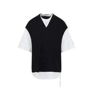 MASTERMIND WORLD Layered Short Sleeves Vest Tee - Black