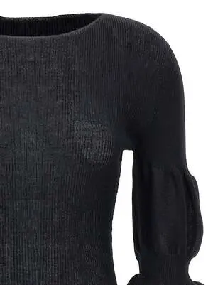 Issey Miyake Assemblage Branch Puff Sleeve Knit Top