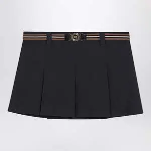 Miu Miu Pleated Mini Skirt With Belt