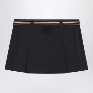 Miu Miu Pleated Mini Skirt With Belt